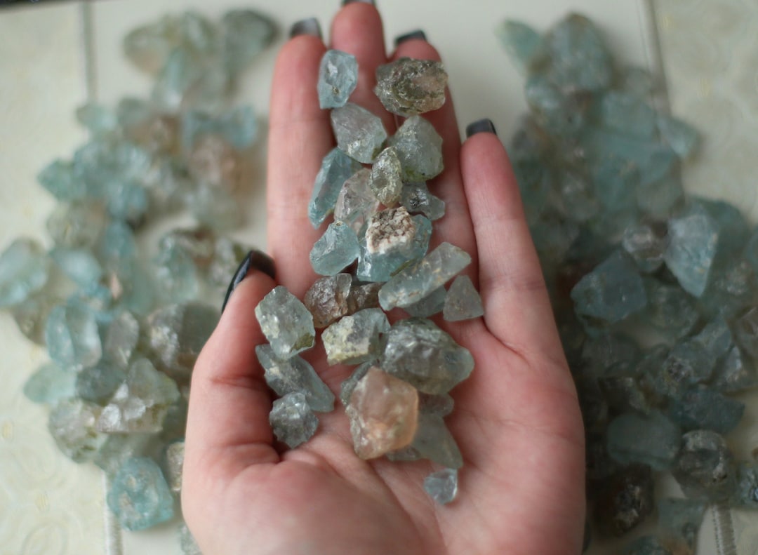 Natural Raw Blue Topaz Crystals, Bi Color Topaz Lot, Jewelry Making ...