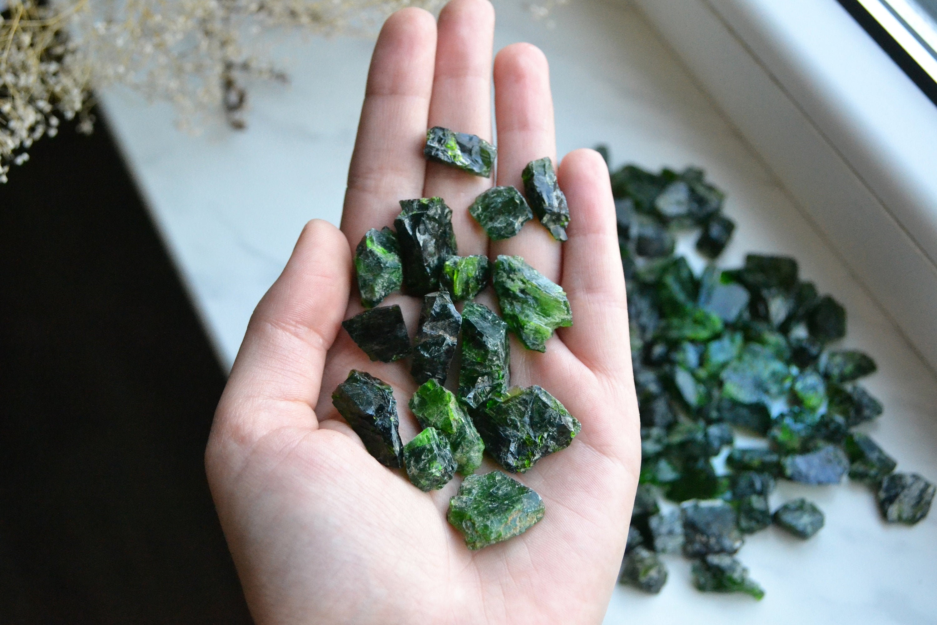 Rough Chrome Diopside Raw Chrome Diopside Green Crystals - Etsy