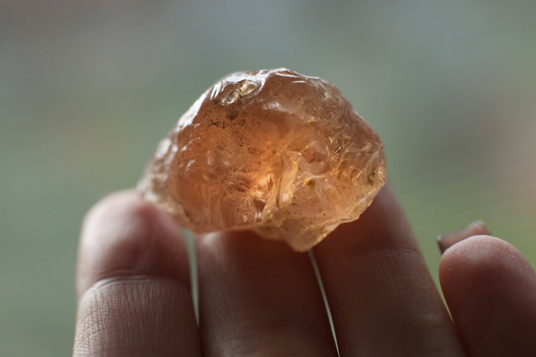 110ct Natural Topaz, Raw Topaz, Topaz Crystal, Orange Color Topaz, Collectible Raw Specimen ...