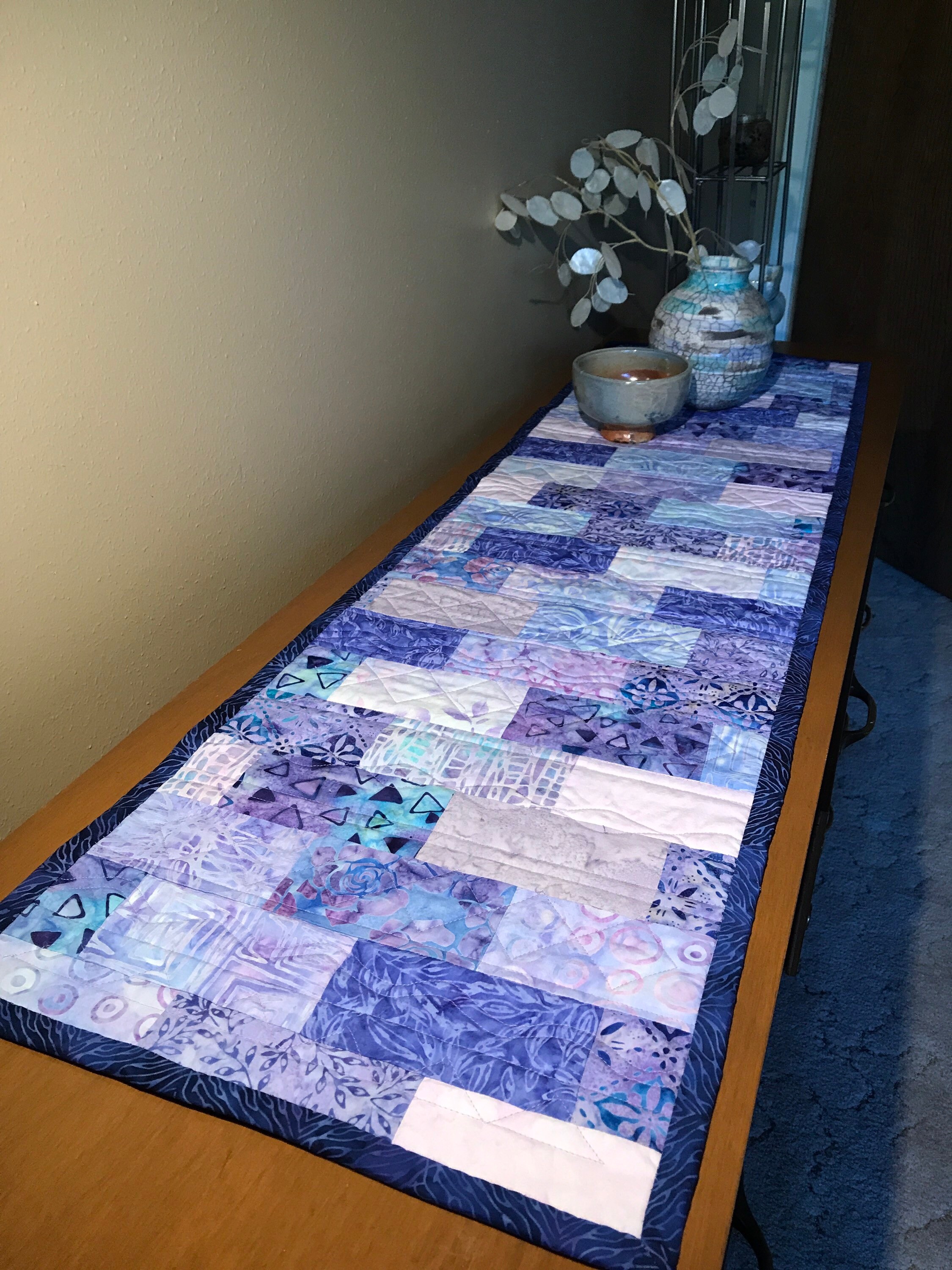 Soft Pastel Reversible Batik Table Runner - Etsy