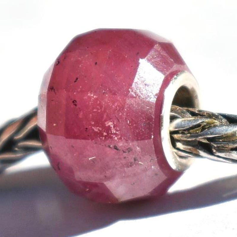 Pink Sapphire Bead Charm - Etsy UK