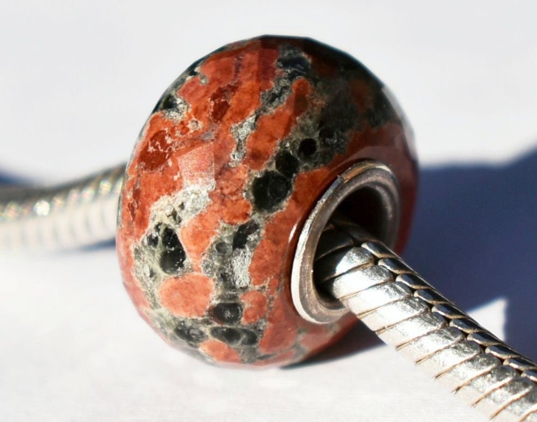 Natural Mexican Fireworks Obsidian Faceted Rondelle Bead, Semi-precious ...