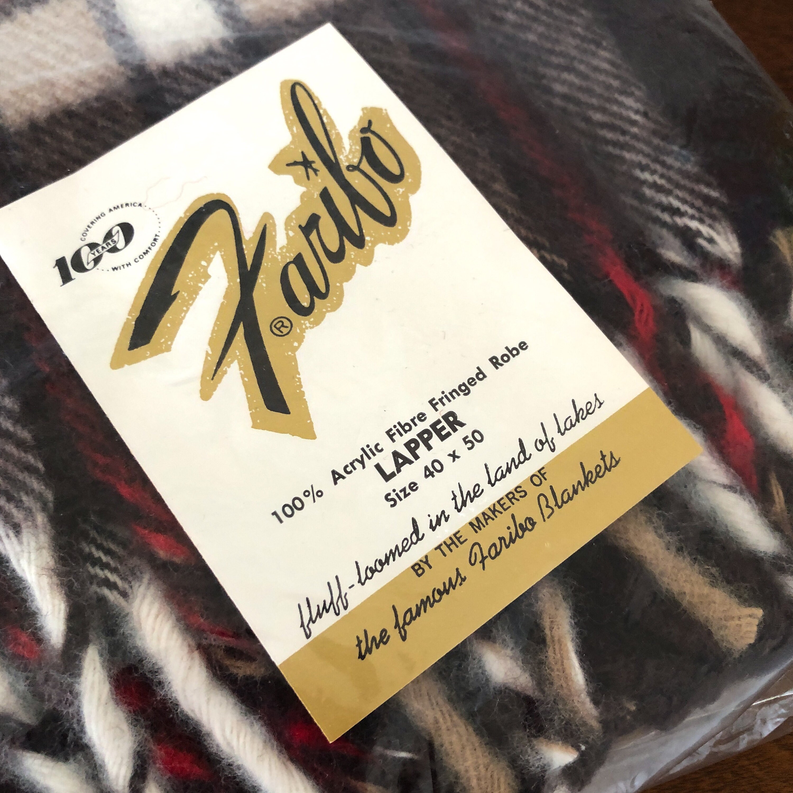 Vintage 1960s Faribo Brown Plaid Camp Blanket 40 X 50 New Old Stock ...