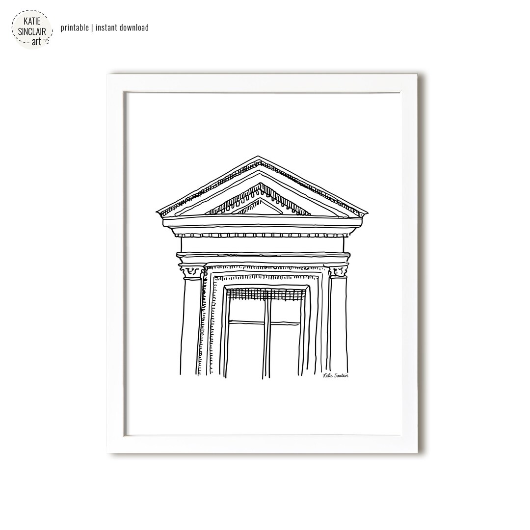 Florence Palazzo Sketch Printable Italy Hand-drawn Sketch - Etsy