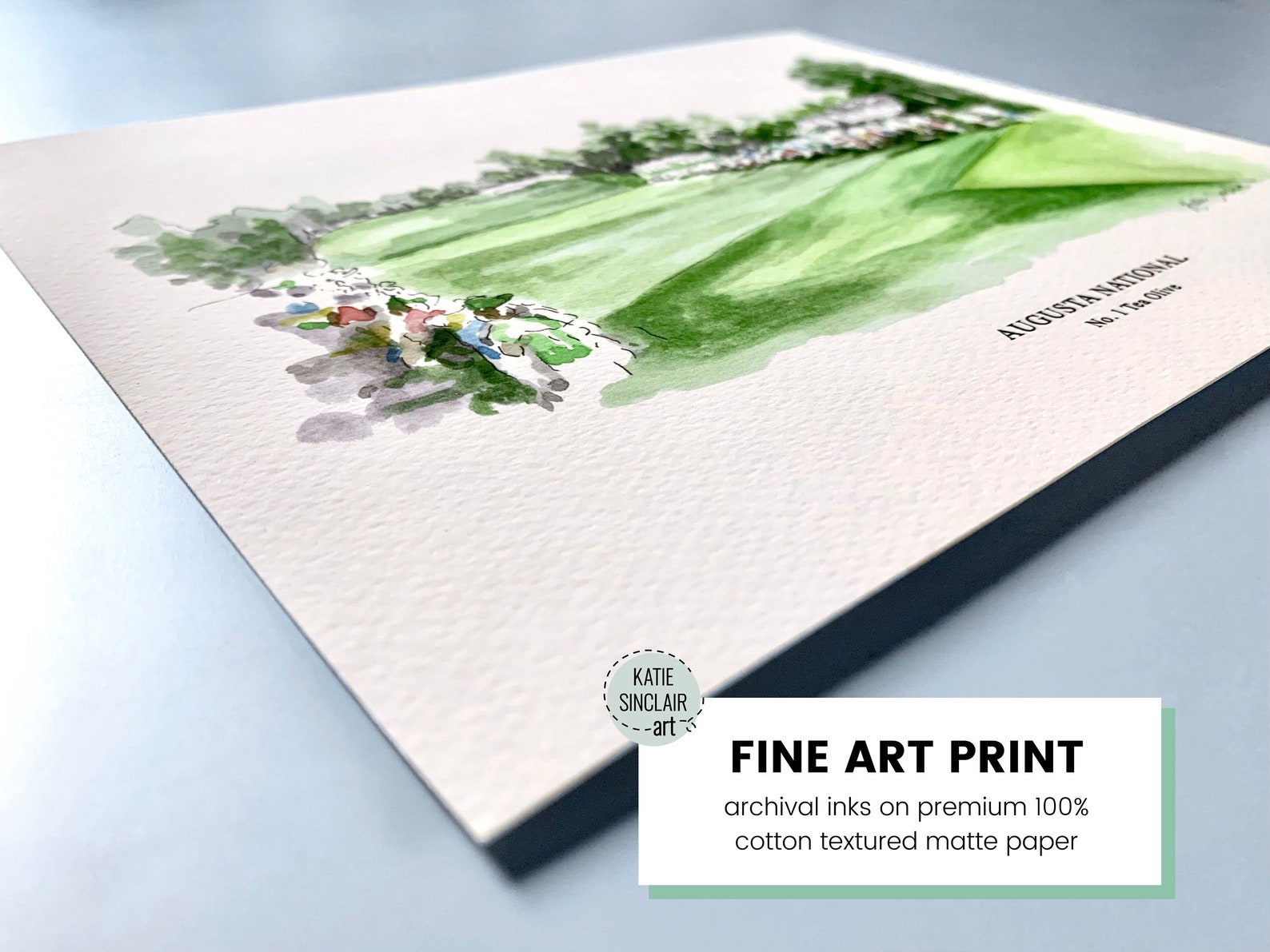 Masters 13 Azalea Green PRINT Watercolor Golf Art Augusta | Etsy