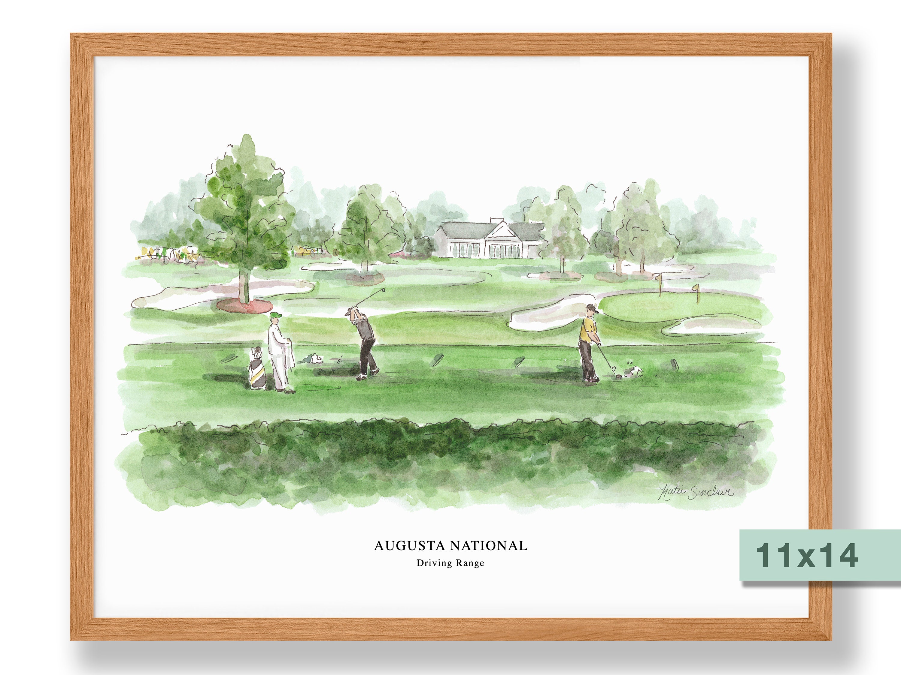 Masters Driving Range PRINT Watercolor Golf Art Augusta - Etsy