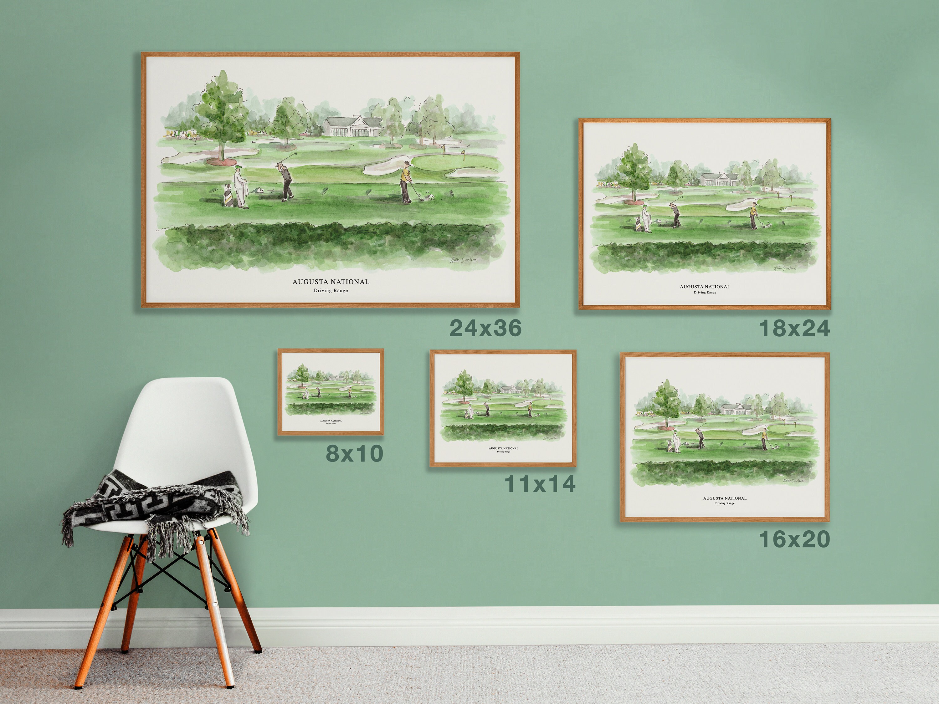 Masters Driving Range PRINT Watercolor Golf Art Augusta - Etsy