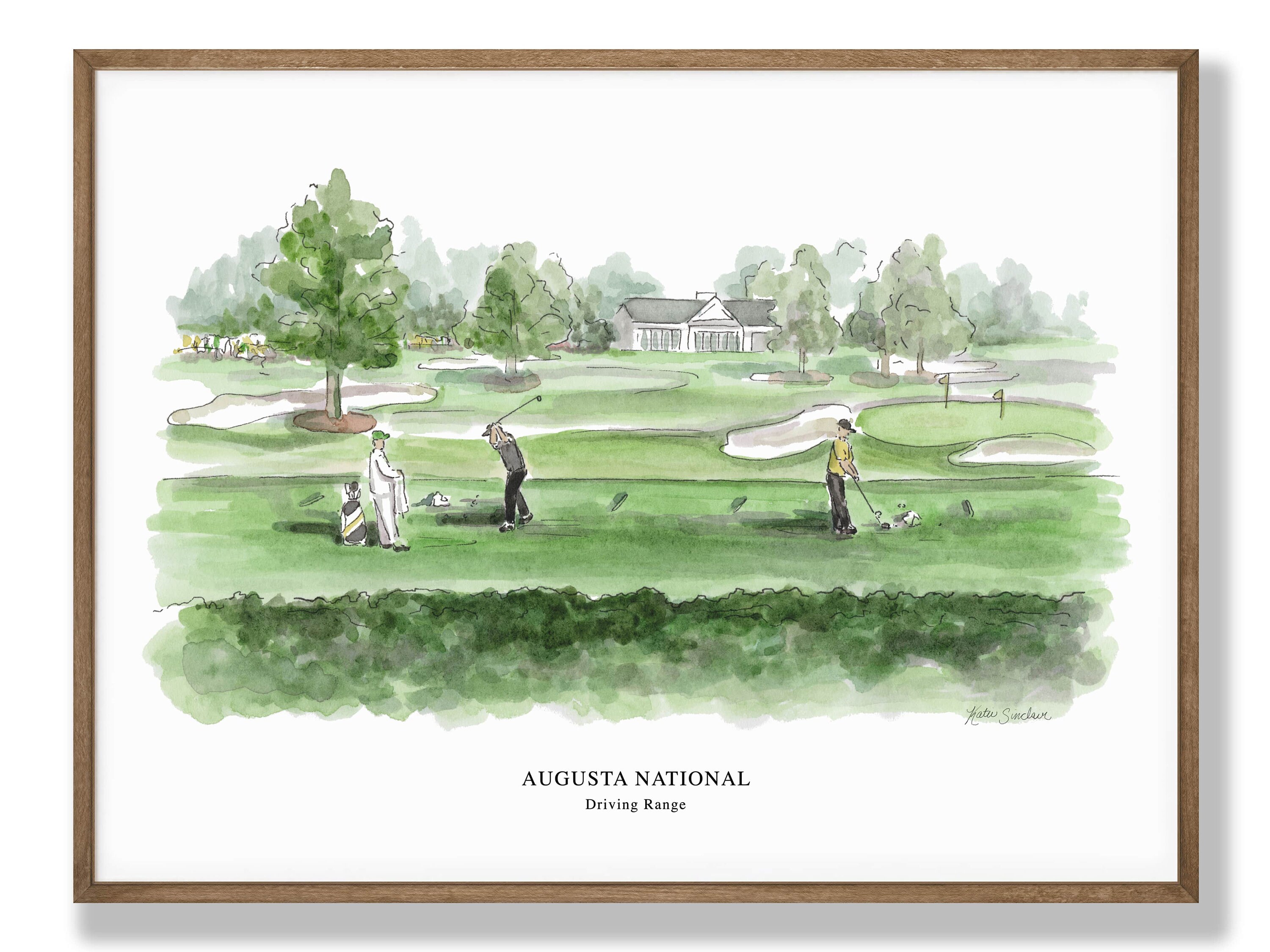 Masters Driving Range PRINT Watercolor Golf Art Augusta | Etsy