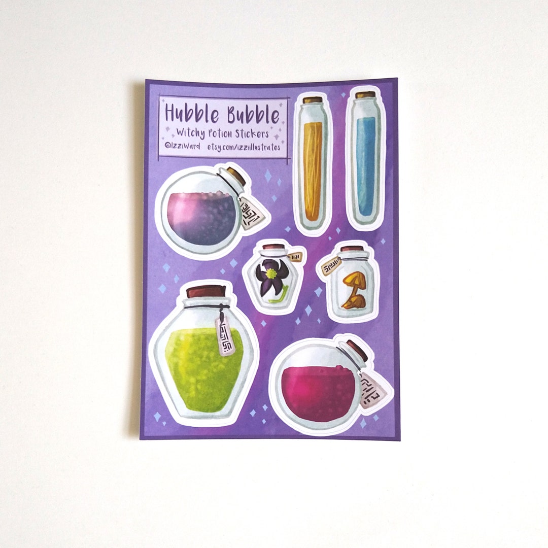 Hubble Bubble Witch Themed A6 Sticker Sheet - Etsy
