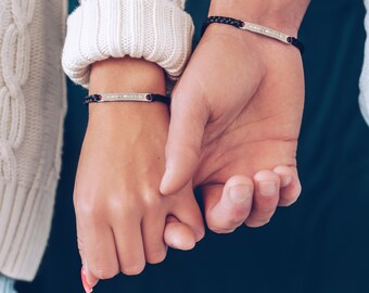 Matching Couple Bracelets Wedding Gift Personalized Gift For | Etsy