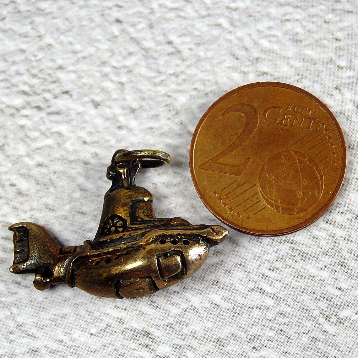 Bronze Submarine keychain handcrafted tiny metal nautilus | Etsy