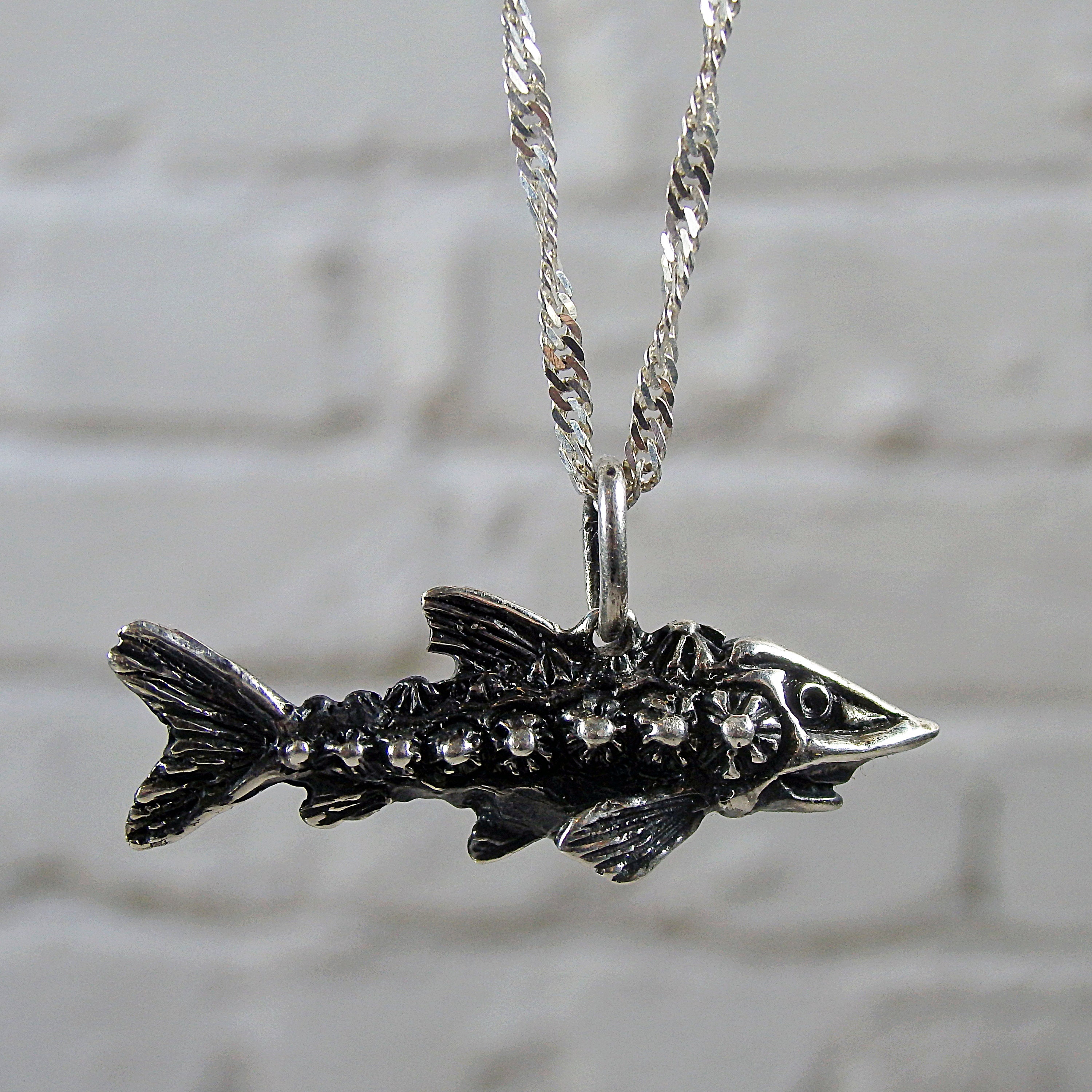 Silver Pendant sturgeon, Symbol Wealth and Fertility, Silver Feng Shui ...