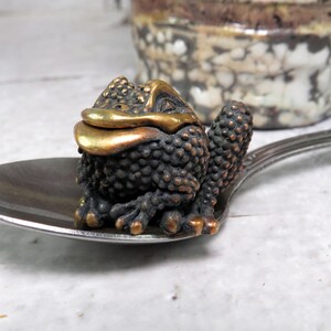 Tiny Casket "frog", Miniature Designer Bronze Box, Funny Fengshui Money ...