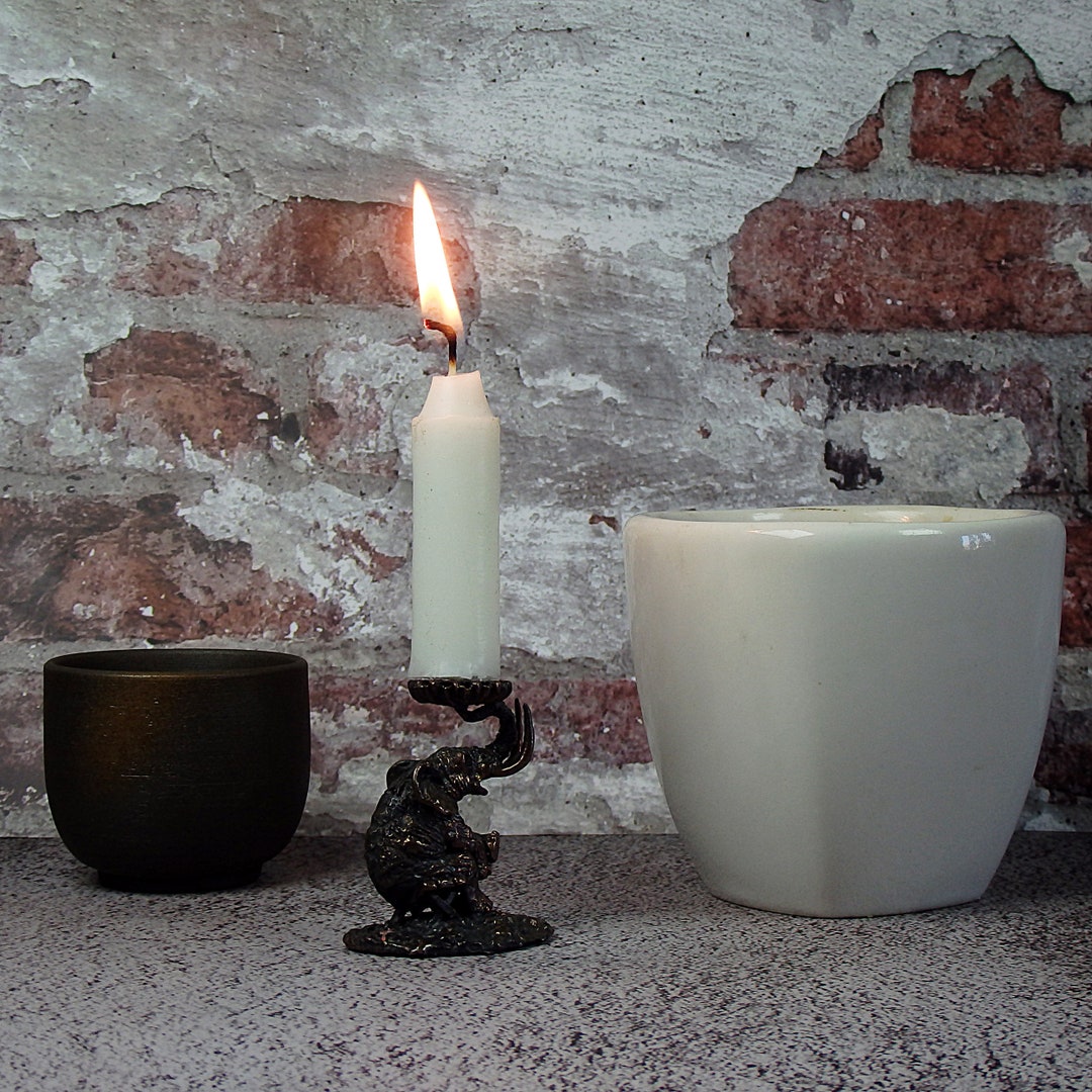 Mini Candlestick "elephant on the Bench", Feng Shui Wealth and Good ...