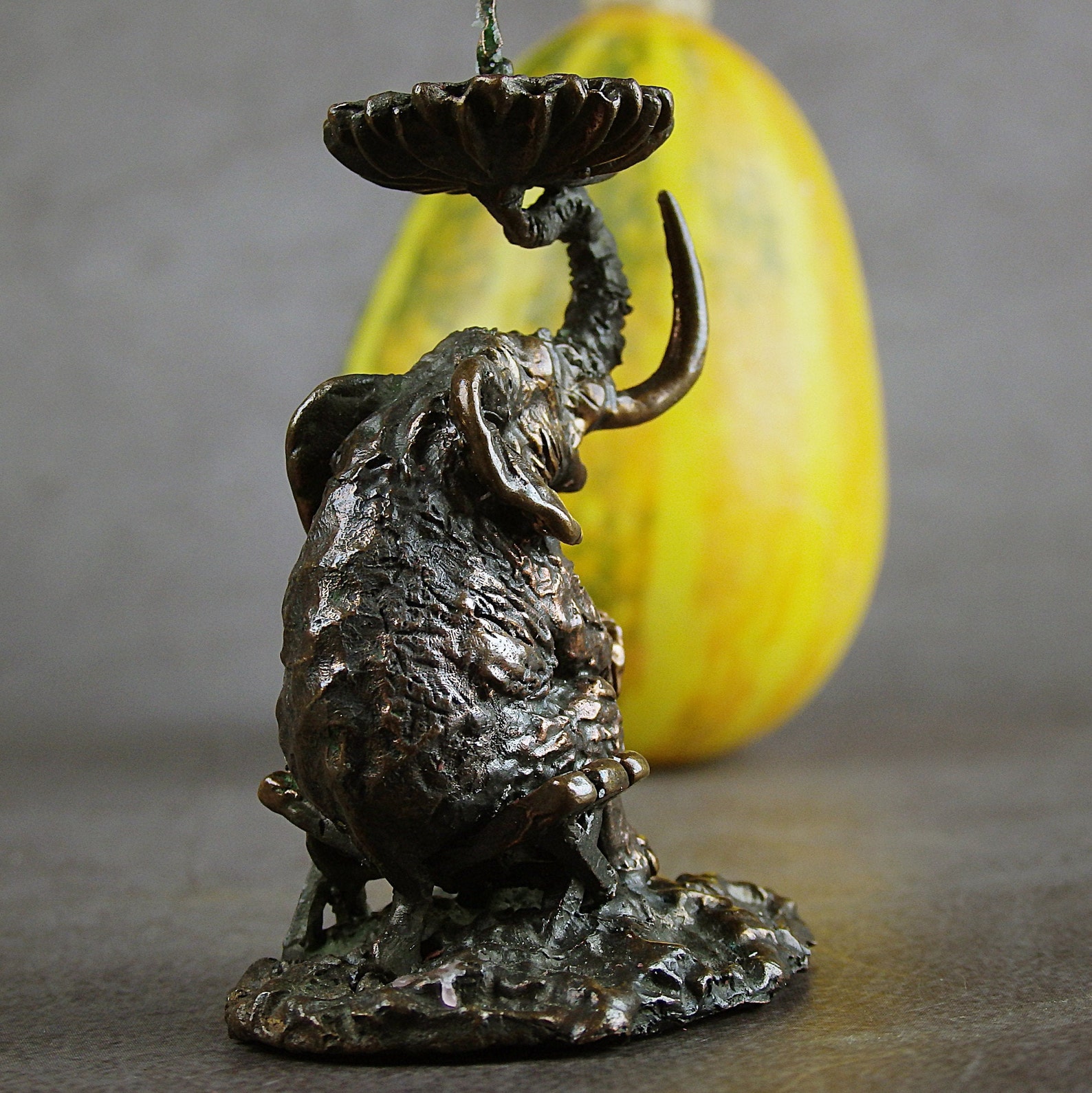 Mini Candlestick "elephant on the Bench", Feng Shui Wealth and Good ...