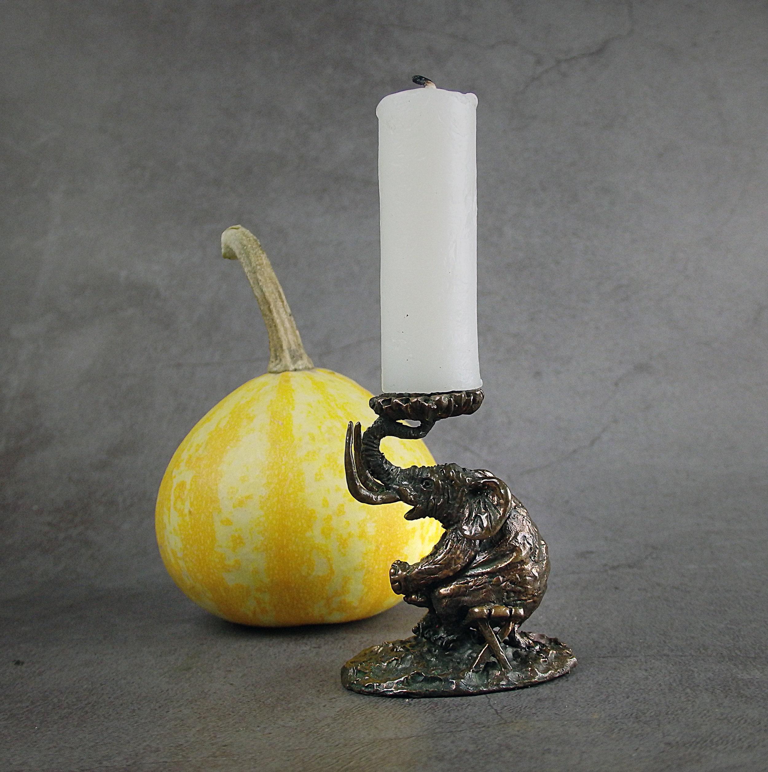 Mini Candlestick "elephant on the Bench", Feng Shui Wealth and Good ...