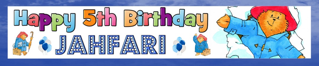 Paddington Bear Personalised Celebration Banner. Birthday - Etsy UK