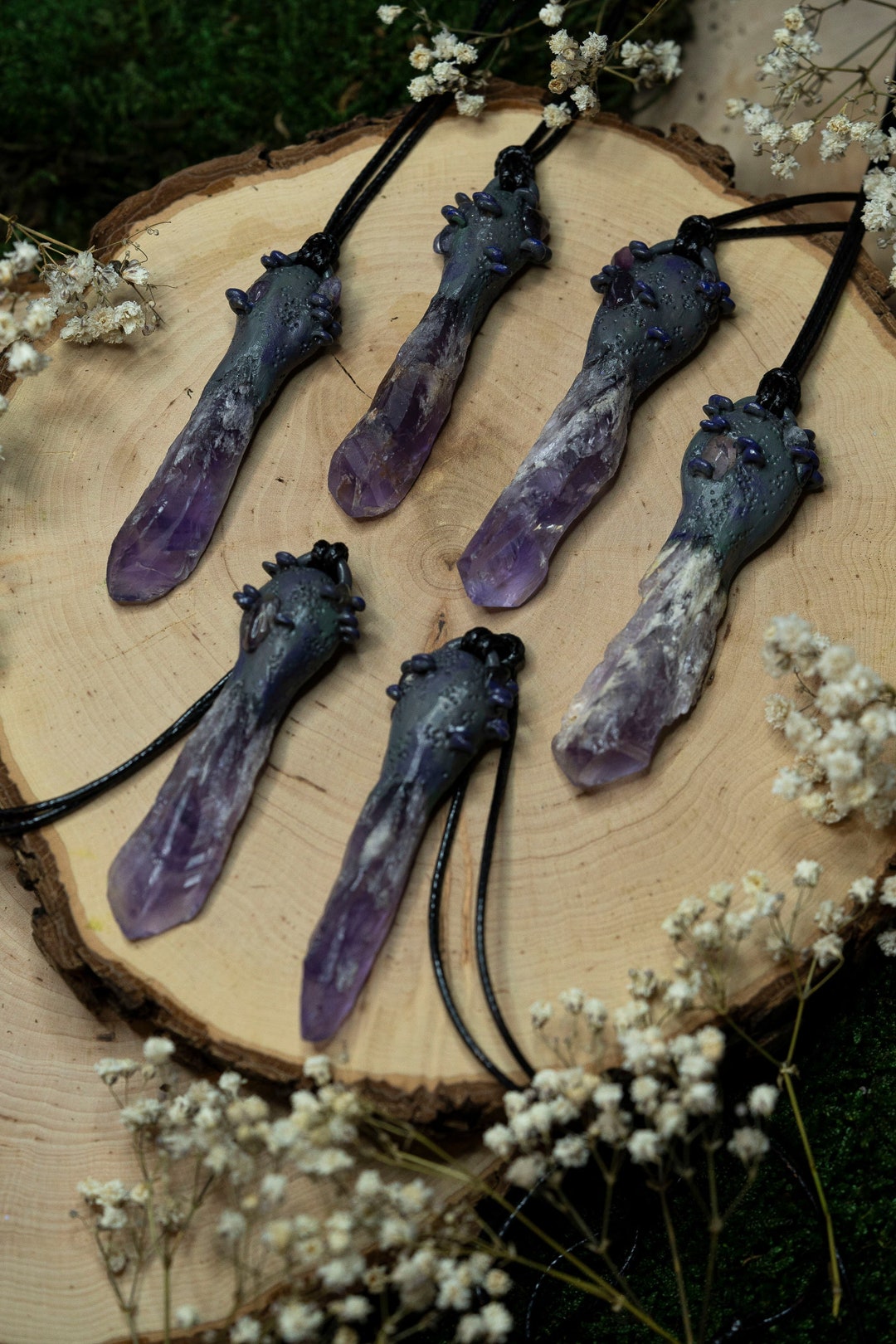 Long Amethyst Drow Necklace - Etsy