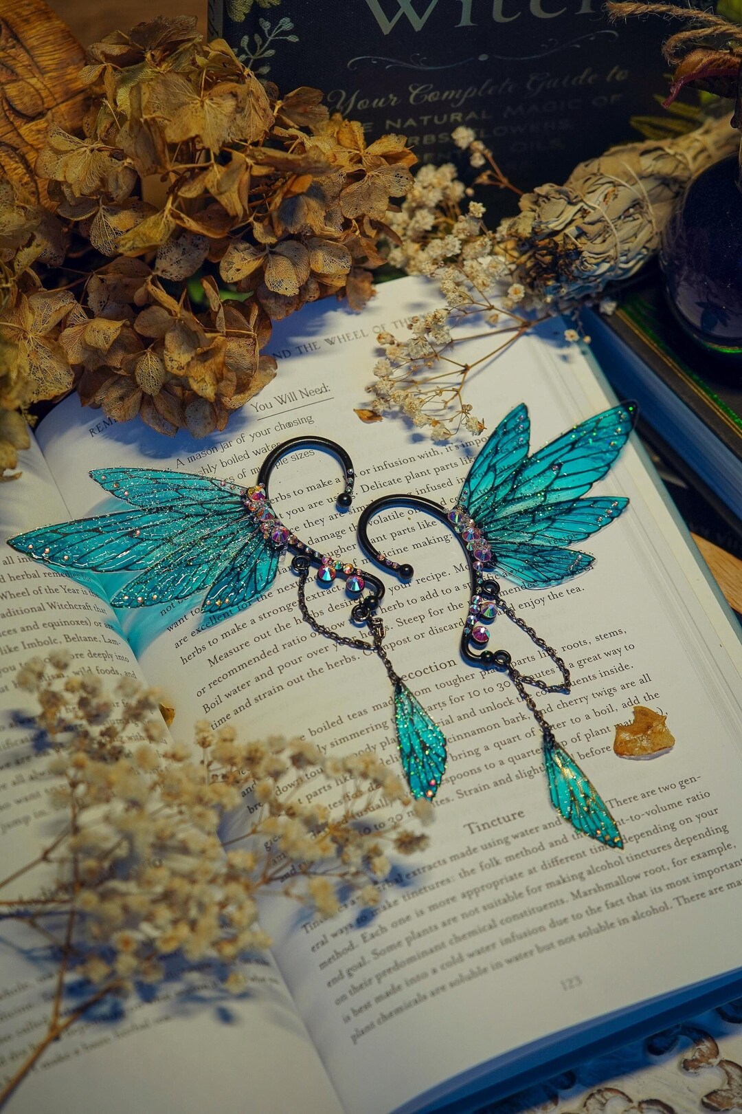 Turquoise Black Ear Cuffs of the Whimsigoth Fae - Etsy UK