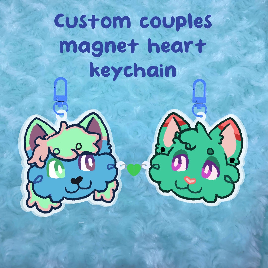 Magnetic Heart Keychain Commission - Etsy