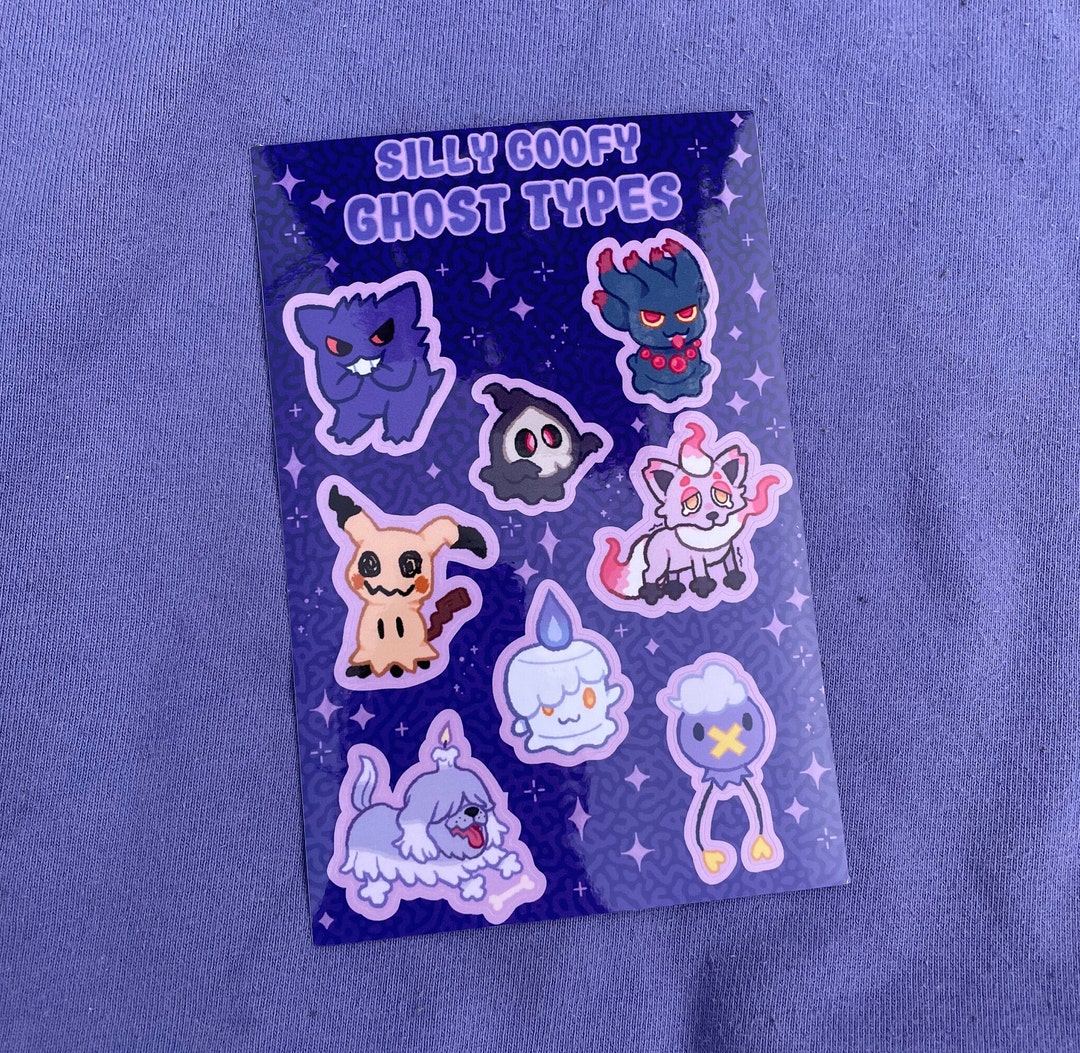 Silly Goofy Ghost Pkmn Sticker Sheet (4x6in) - Etsy