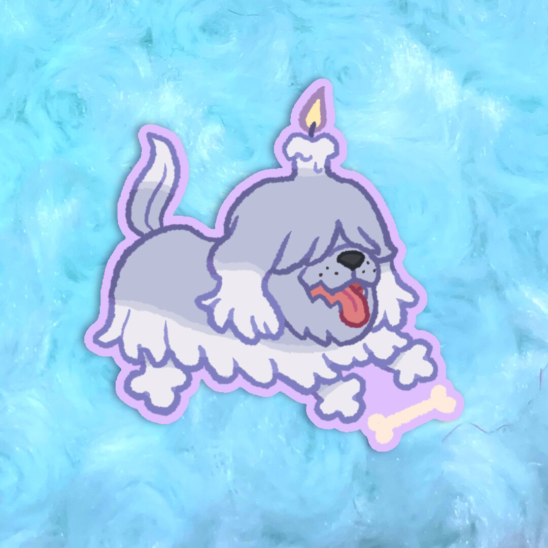 Silly Goofy Ghost Dog Poke Sticker Greavard Inspired - Etsy
