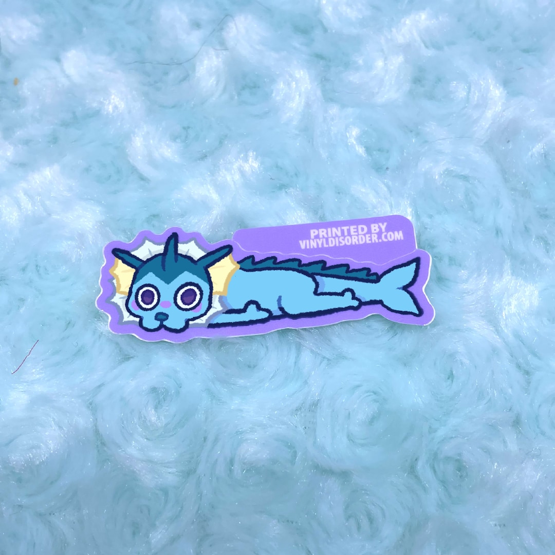 Silly Goofy Water Fox Poke Sticker Vaporeon Inspired - Etsy