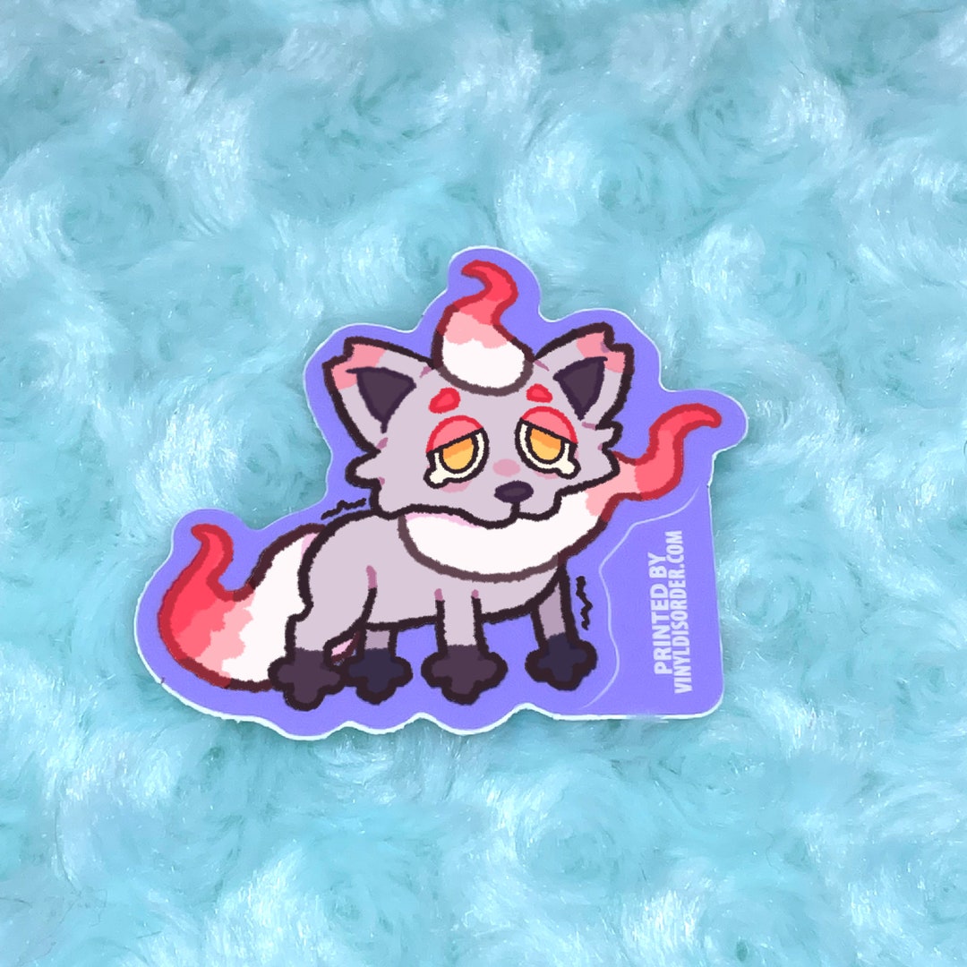 Silly Goofy Ghost Fox Poke Sticker Hisuian Zorua Inspired - Etsy
