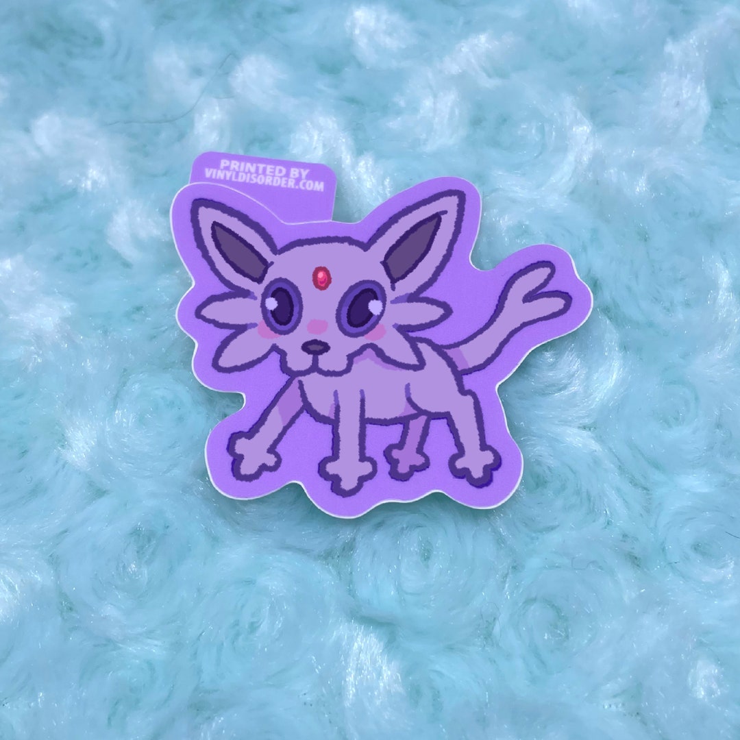 Silly Goofy Psychic Fox Poke Sticker Espeon Inspired - Etsy