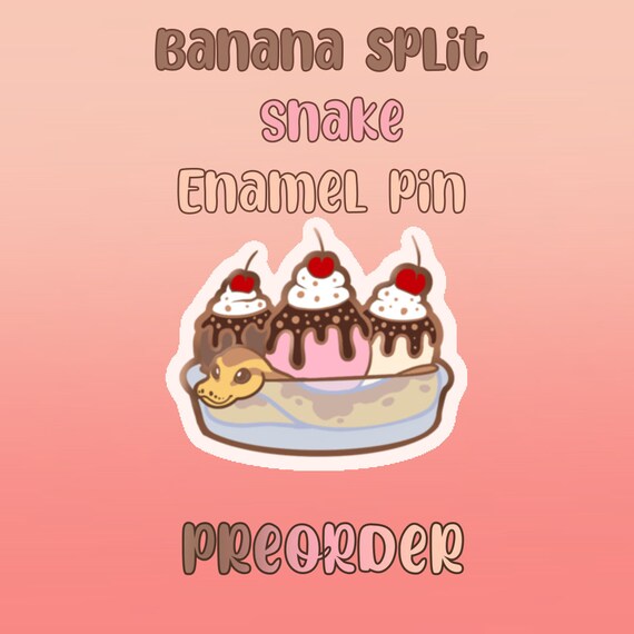 Banana Split snake Enamel pin | Etsy