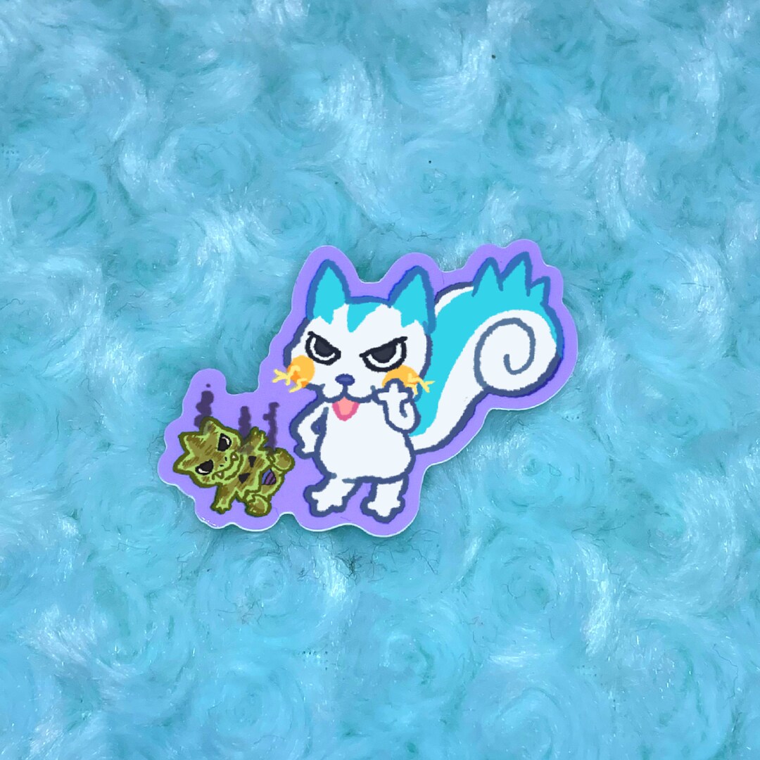 Silly Goofy Squirrel Pika Poke Sticker Pachurisu Inspired - Etsy