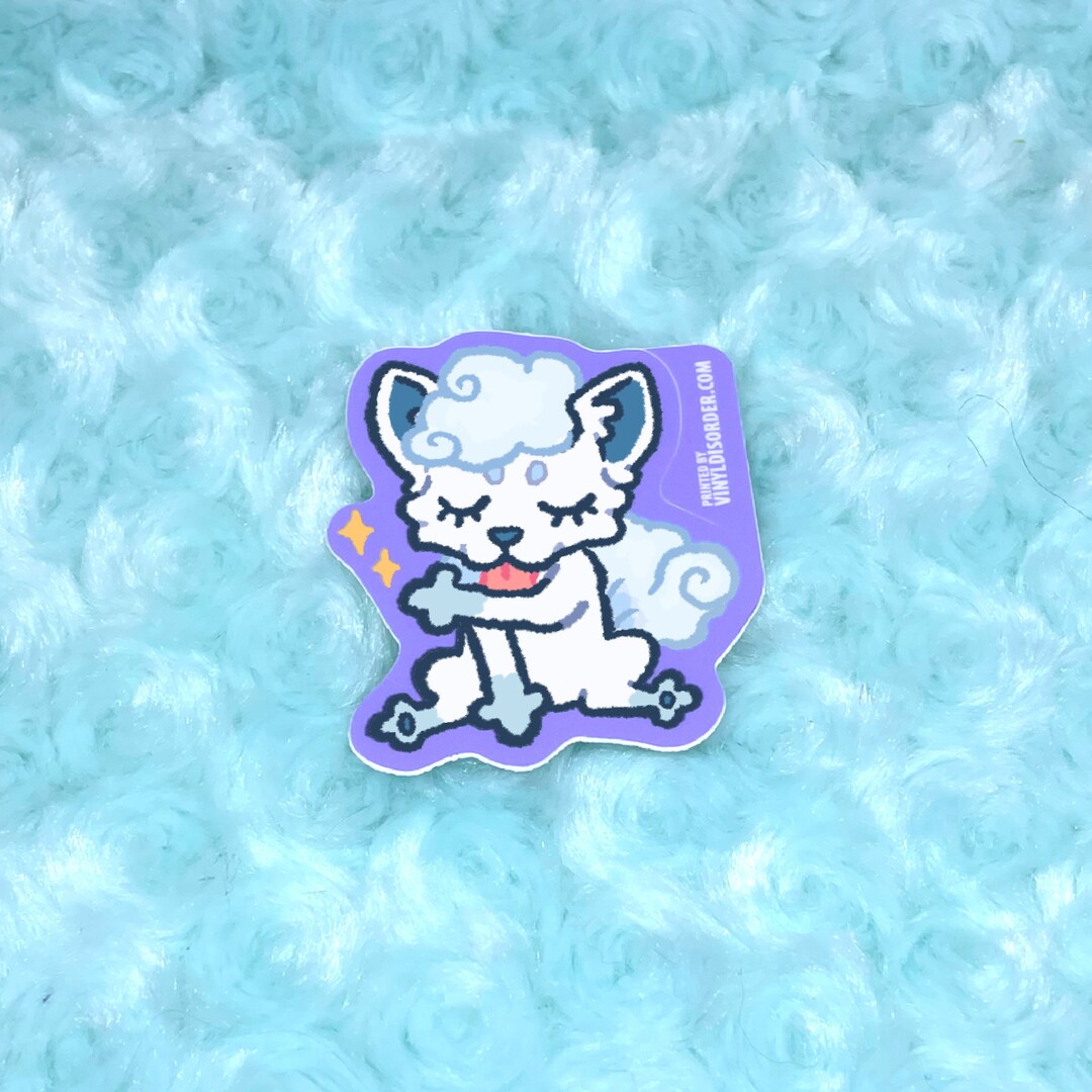 Silly Goofy Fluffy Fox Poke Sticker Alolan Vulpix Inspired - Etsy