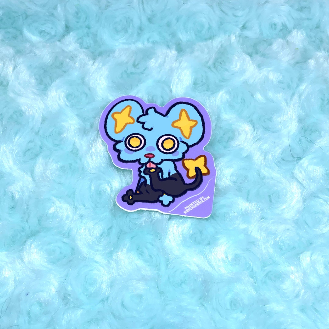 Silly Goofy Blue Cat Poke Sticker Shinx Inspired - Etsy