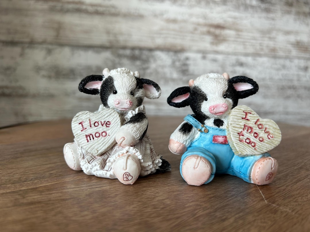 Marys Moo Moos Valentines Day Figurines I Love Moo 104698 & I Love Moo ...