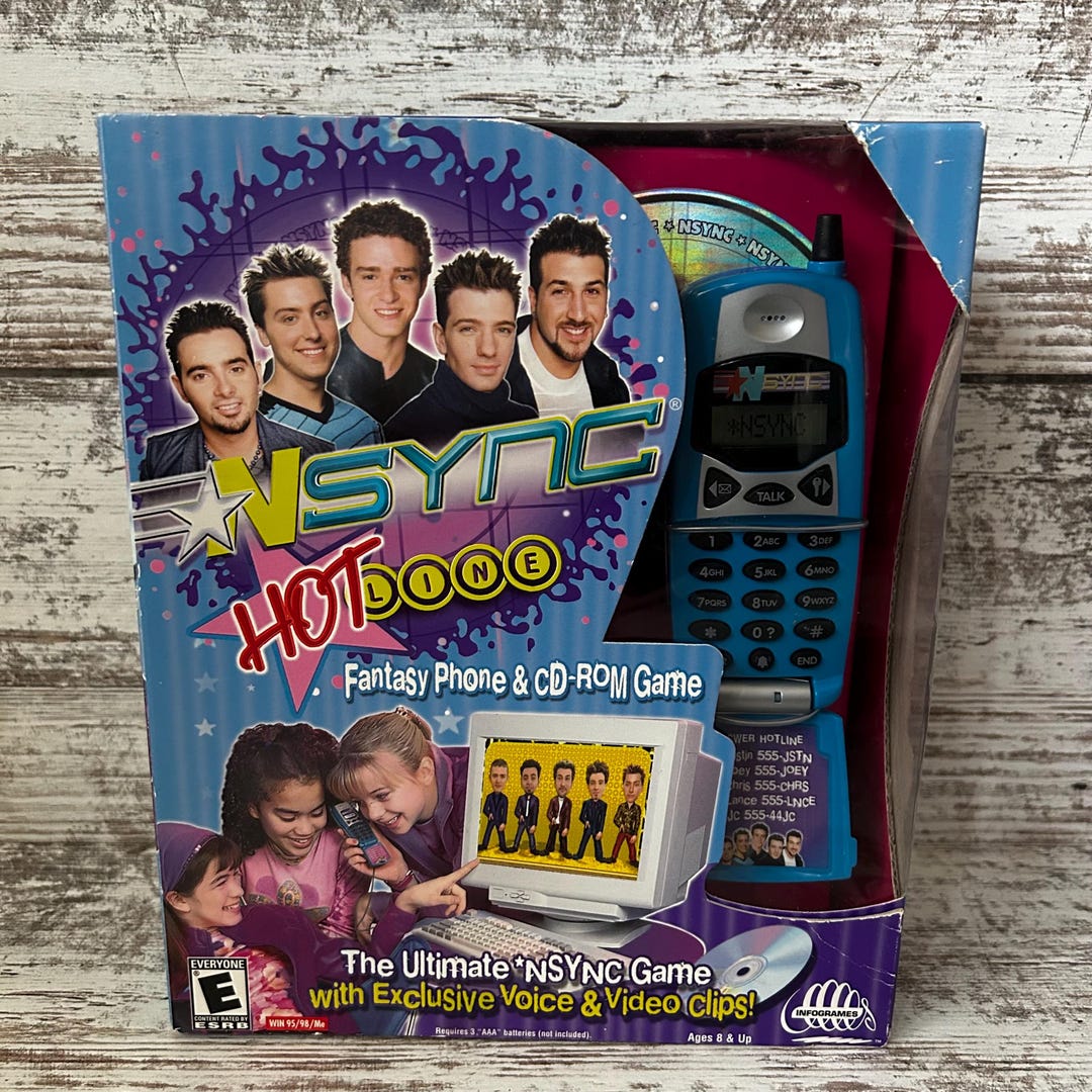 NSYNC Hotline Fantasy Phone and Cd-rom Game (PC, 2001) Blue Phone ...