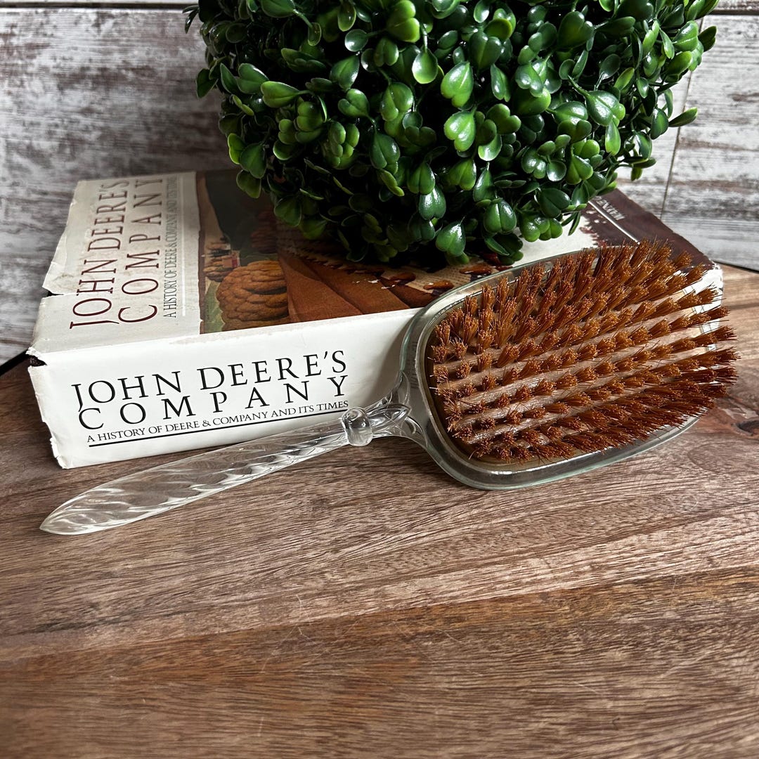 Vintage/antique Plastic Hair Brush Mirror Combo. Mirror on Back Natural ...