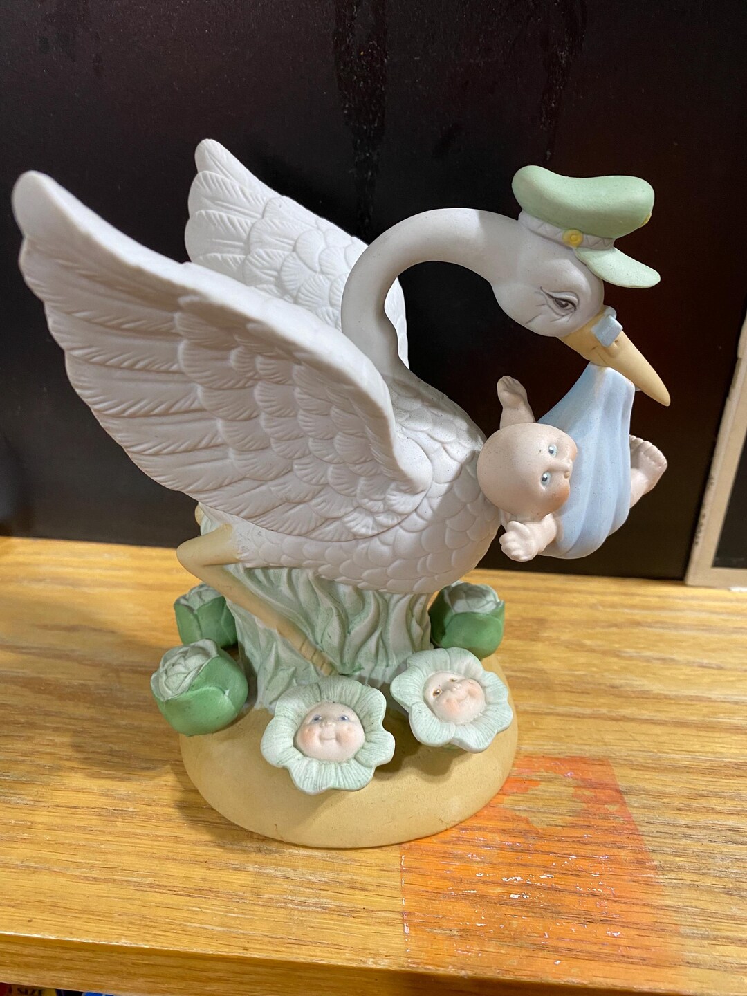 Vintage 1985 Cabbage Patch Kids Special Delivery Stork Porcelain ...