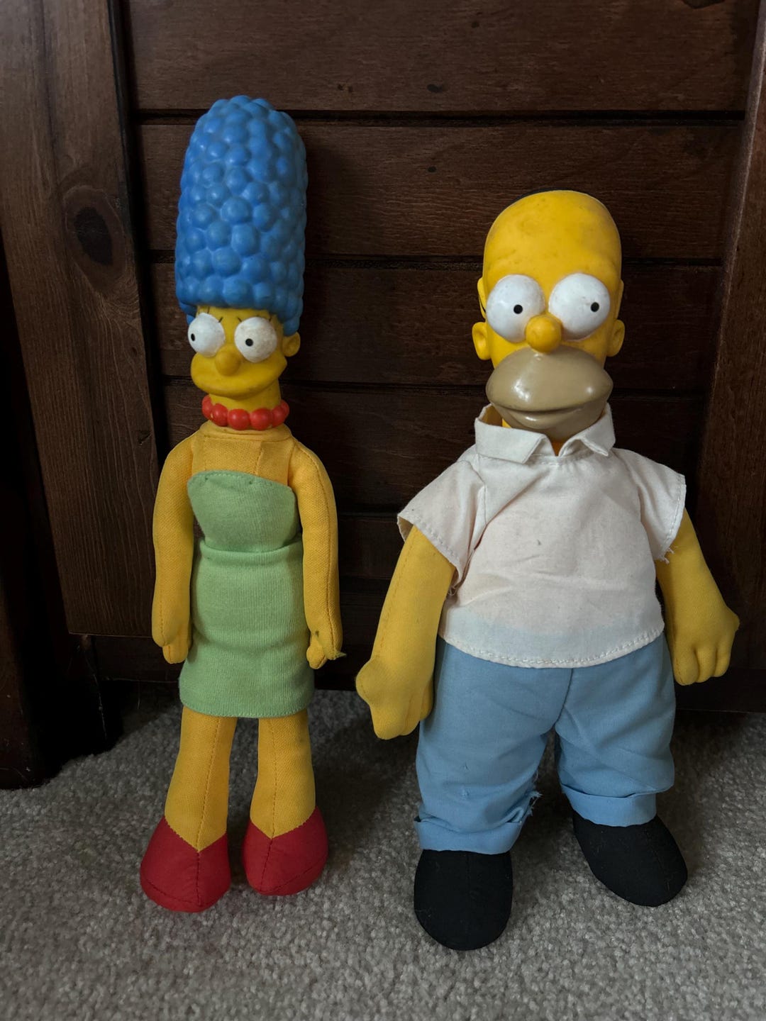 Vintage 1990 the Simpsons Marge and Homer Dolls Set of 2 Used Condition ...