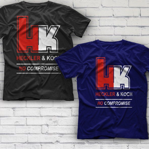 HK Heckler & Koch Gun HK45 Ruger Pistols Black T-shirt Size S-2XL Fans ...