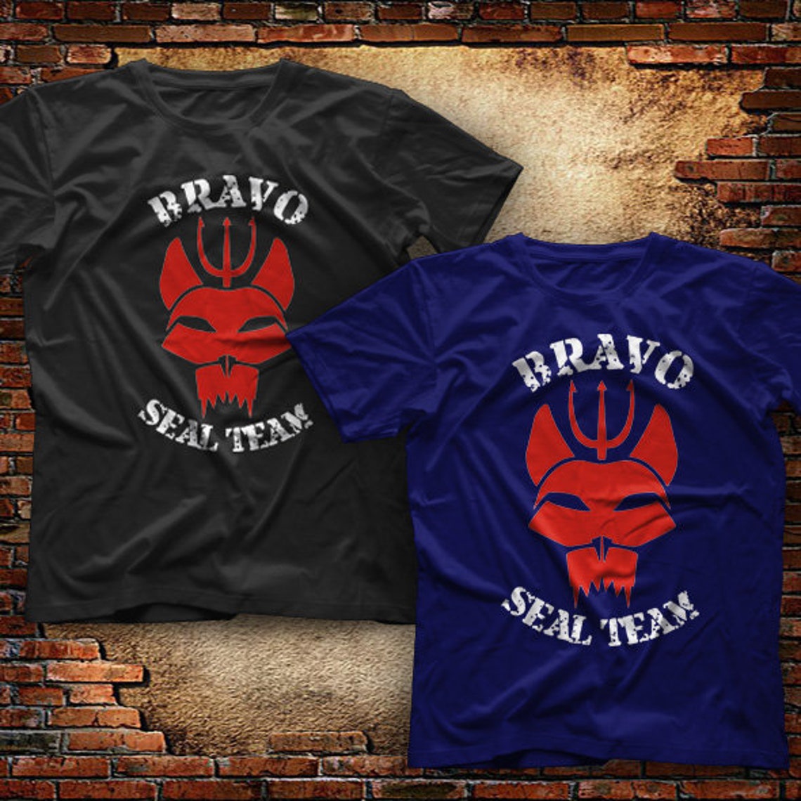 Bravo Seal Team Logo Design Navy Tv Series Black T-shirt Size S-2XL ...