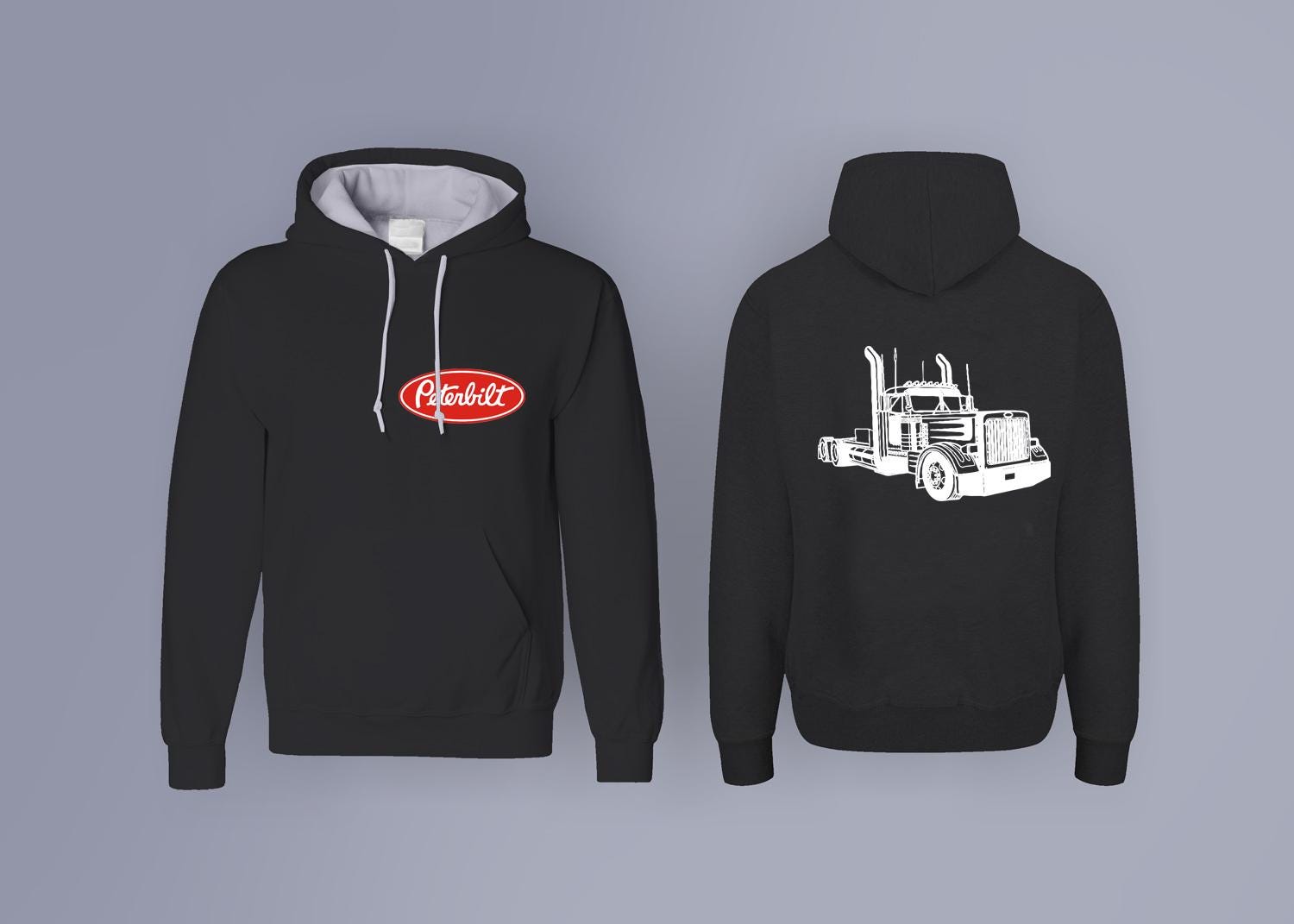 PETERBILT Truck Black Hoodie Sweat Shirt Size S-3XL Birthday Present ...