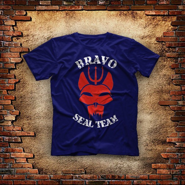 Bravo Seal Team Logo Design Navy Tv Series Black T-shirt Size S-2XL ...