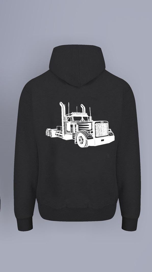 PETERBILT Truck Black Hoodie Sweat Shirt Size S-3XL Birthday Present ...