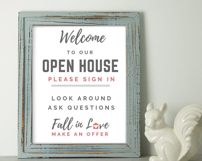 Open House Welcome Sign, Open House Welcome, Real Estate Marketing ...