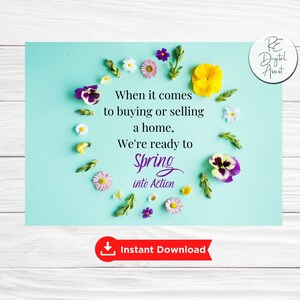 Spring Into Action Real Estate Postcard Front, Neighborhood Farming Pop ...