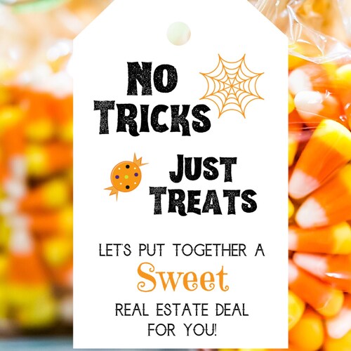 No Tricks Just Treats Halloween Gift Tag Pop by Gift Tag - Etsy