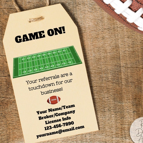Real Estate TEAM Football Game on Printable Favor Tag - Etsy