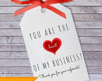 PRINTABLE Business Referral Thank You Tag Download Client | Etsy