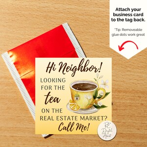 Real Estate Tea Gift Tags, Printable Farm Open House Event Favor, Pop ...