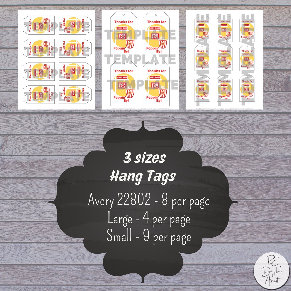 PRINTABLE Open House Popcorn Tags, Real Estate Listing Open House Thank ...
